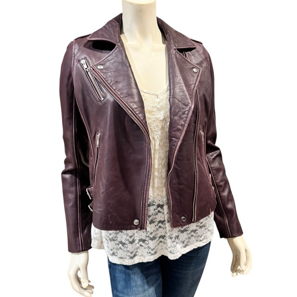 Gianni Bini | Jackets & Coats | Gianni Bini Purple Leather Moto Jacket ...